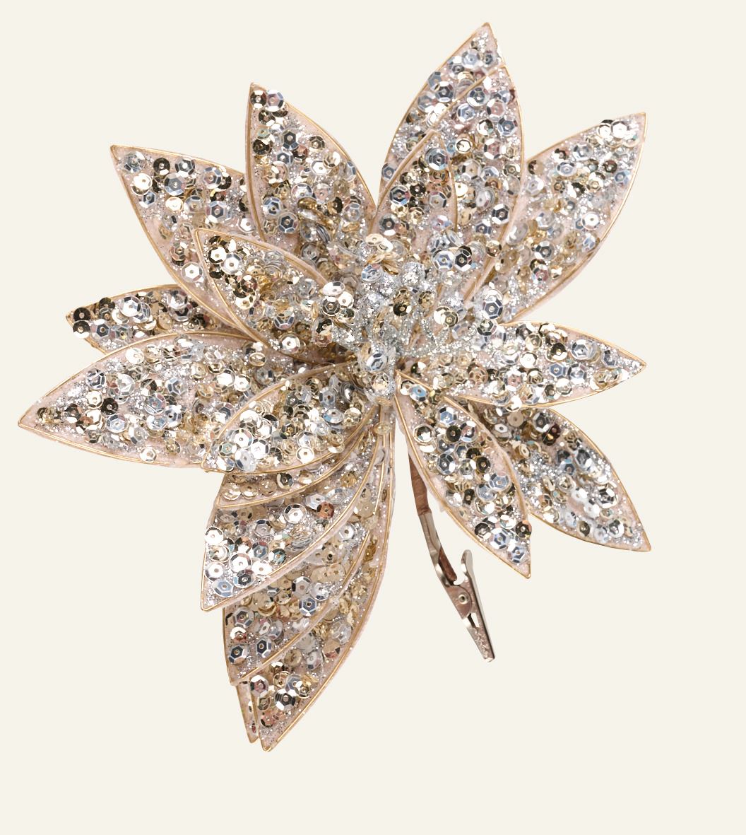 Glitter flower dekoration silver - Hemtex